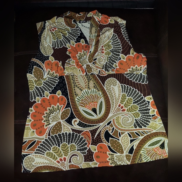 Tops | Paisley Inspired Floral Sleeveless Top | Poshmark